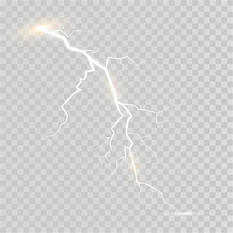 마법의 번개와 밝은 조명 효과 벡터 일러스트 레이 션의 집합 프리미엄 벡터