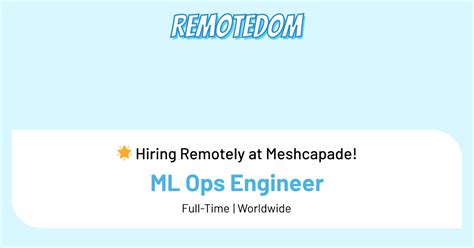 Remote Ml Ops Engineer At Meshcapade
