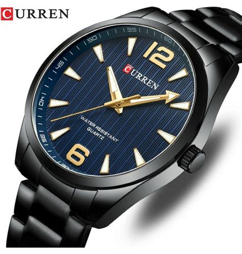 Curren 남성용 신상 심플한 패션 시계 쿼츠 Led 야광 손목 비즈니스 스테인레스 스틸 밴드 티몬
