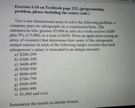 Solved Exercise 610 On Textbook Page 232 Programming