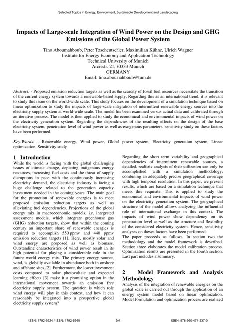 Pdf Impacts Of Large Scale Integration Of Wind Power On Design And