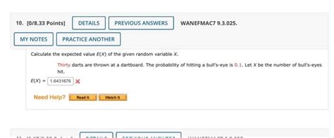 Solved Calculate The Expected Value Ex Of The Given Random