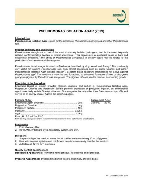 Pseudomonas Aeruginosa Isolation And Identification