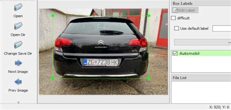 Labelimg Tool Interface During Annotation Of A Car Class Green Box