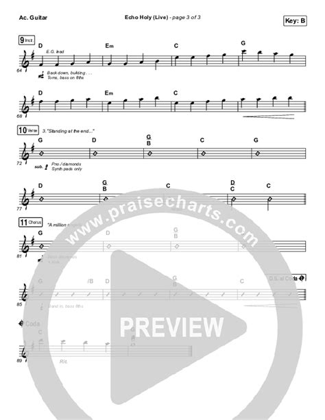 Echo Holy Acoustic Guitar Sheet Music Pdf Red Rocks Worship Praisecharts