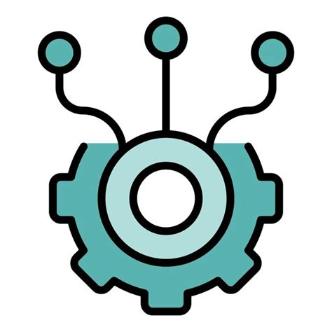 Premium Vector Gear System Icon Outline Vector Workflow Plan Team Cog Color Flat
