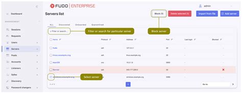 blocking a server — fudo enterprise 5 4 system documentation