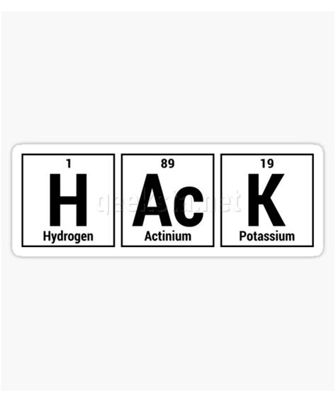 Hack Periodic Table Elements Black Design For Hackers Geeksta