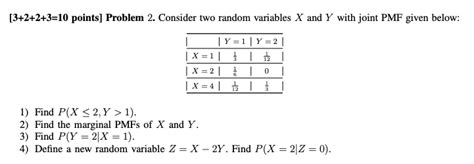 solved [3 2 2 3 10 points] problem 2 consider two random