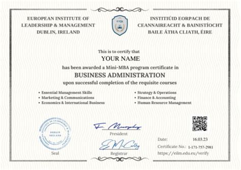 Mini Mba Business Administration Program Eilmedueu