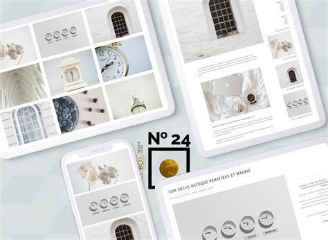 Minimal Blogger Theme With Grid Blog Layout Box No24 Customizable Template Etsy