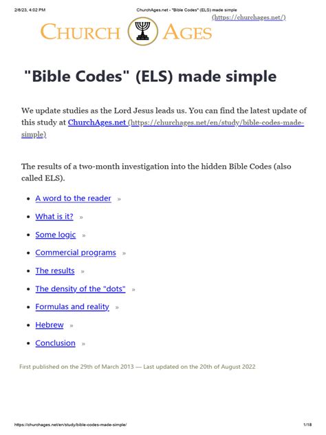 Bible Codes Els Made Simple Pdf String Computer Science Bible Bible Codes Els Made Simple Pdf String Computer Science Bible