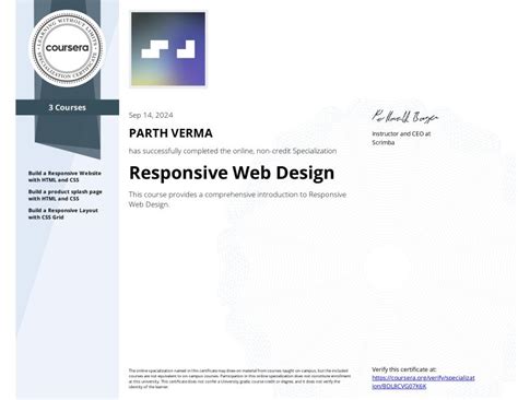 Parth Verma On Linkedin Webdevelopment Responsivedesign Html Css Cssgrid Coursera Scrimba