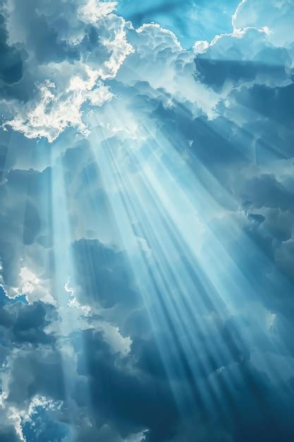 Bright Rays Of Light Break Through The Clouds Generative Ai Premium