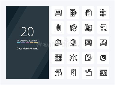 20 Data Management and Data Organization Outline Icon for Presentation Stock Vector ...