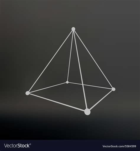 Wireframe Mesh Polygonal Pyramid Royalty Free Vector Image