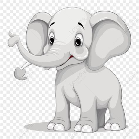 A Charming Clipart Image Of A Cute Elephant With Large Ears And A
