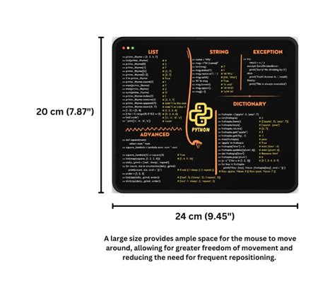 Python Cheatsheet Premium Mousepad For Software Engineers Coding