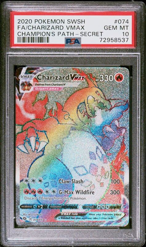 pokemon charizard vmax rainbow secret rare champion s path values mavin