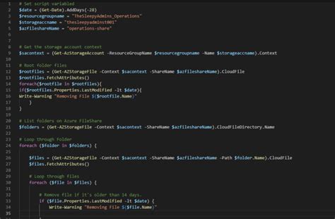 Azure Fileshare Remove Old Files Powershell Thesleepyadmins
