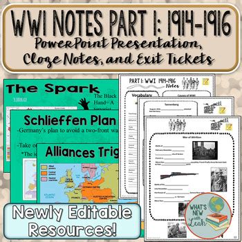 WWI Overview Part 1 Editable Notes Presentation And Exit Tickets