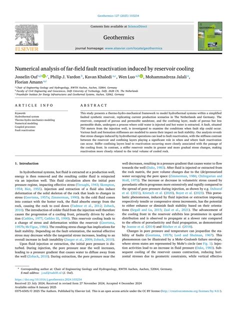 Pdf Numerical Analysis Of Far Field Fault Reactivation Induced By