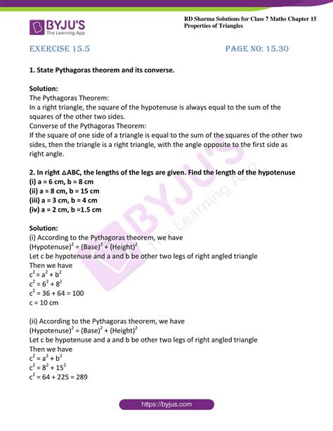 Selina Solutions Concise Maths Class 7 Chapter 16 Pythagoras