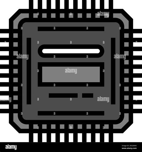 Microcontroller Electronic Component Color Icon Vector Illustration