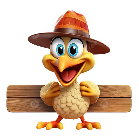 행복한 추수 감사절 보드를 들고 있는 재미있는 추수감사절 칠면조 새 만화 캐릭터 치킨 일러스트 닭 Png 일러스트 및