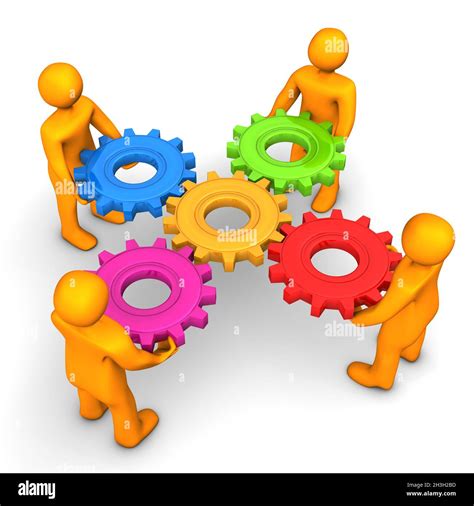 Workflow Five Gears Stock Photo Alamy