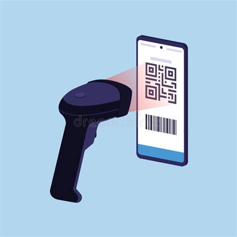 Scanner Recognizing A Qr Code Stock Illustration Illustration Of