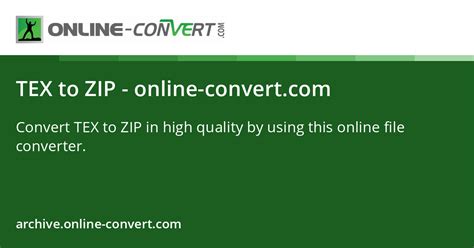 Tex To Zip Online