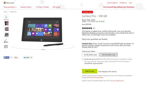 Microsoft Slashes The Price Of The First Gen Surface Pro GB Model Already Sold Out BetaNews