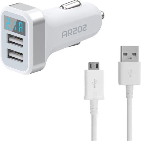 Autolader Met Micro Usb Kabel Auto Oplader Stekker Lader Car Usb