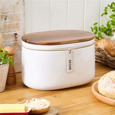 Elements Cream Speckled Hang Tag Bread Bin Dunelm