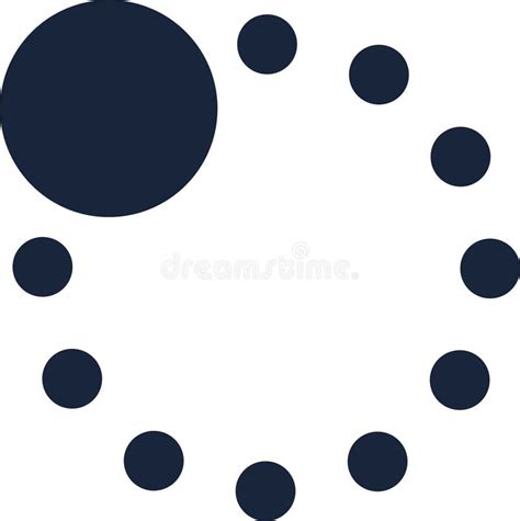 Simple Loading Icon With Dark Circles Rotating Clockwise Forming A