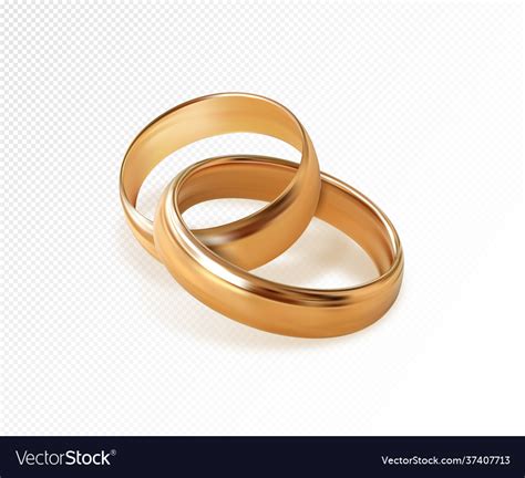 Two Interlocking Golden Wedding Rings Royalty Free Vector