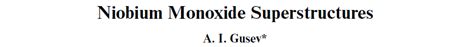 Niobium Monoxide Superstructures Sntech Inc