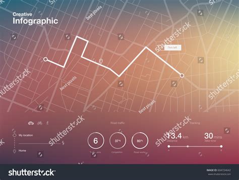 Dashboard Theme Creative Infographic City Map Stock Vector Royalty Free Shutterstock