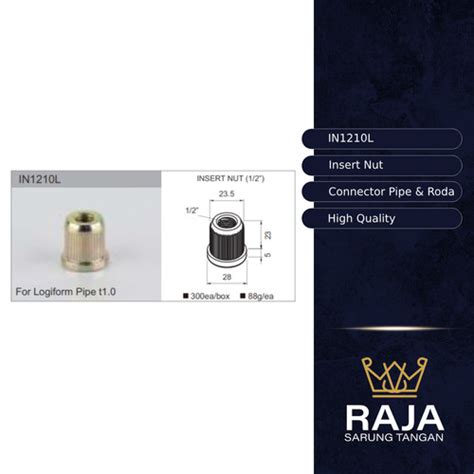 Jual Insert Nut Pipe In1210l Loorm Connector Penyambung Kab Bekasi Raja Sarung