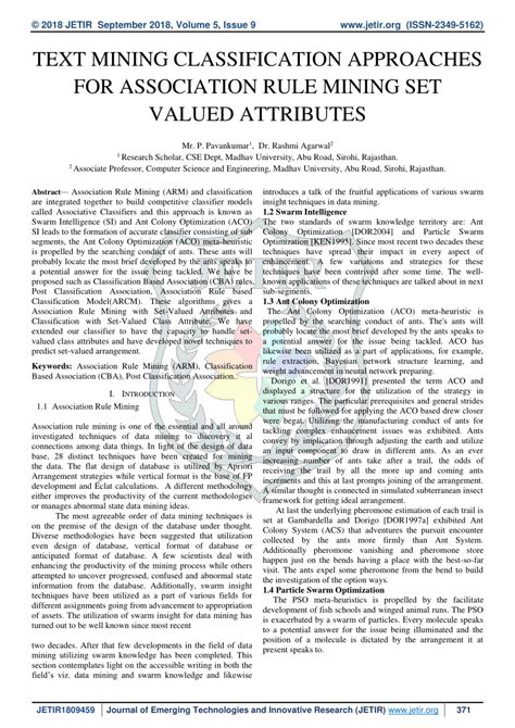 Pdf Text Mining Classification Approaches For Association Rule Mining