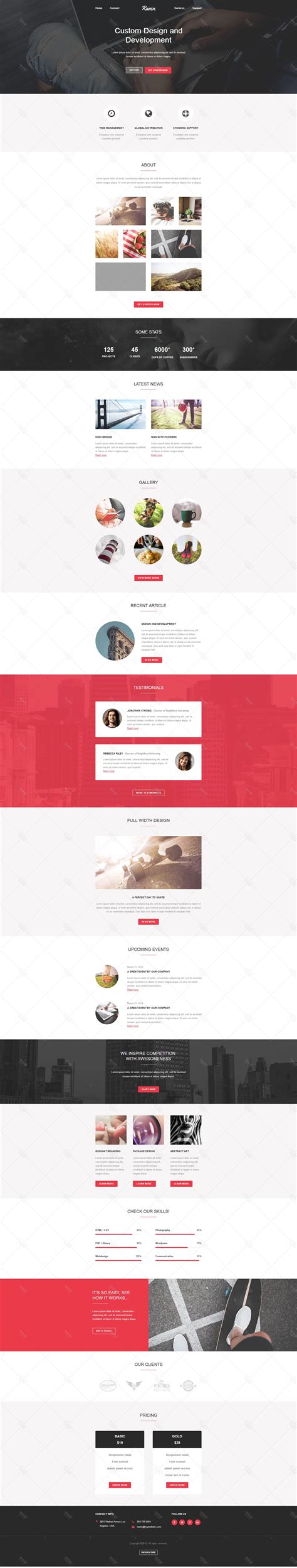 红色商务email电子邮件响应式edm代码模板前端开发html代码素材模板h5 div css3