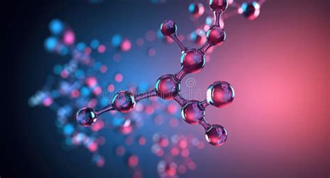 Cosmic Connections Vibrant Molecular Structure In Dreamy Light Stock