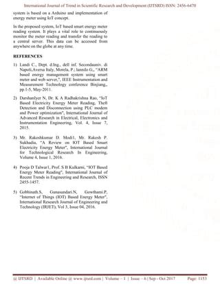IoT Based Smart Energy Meter PDF Internet Of Things Internet
