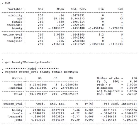 based on the following stata output calculate and