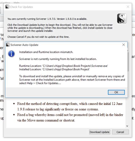 Scrivener Update Error Scrivener For Windows Literature And Latte Forums
