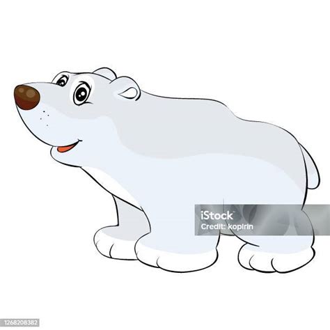 귀여운 북극곰 장난감 만화 일러스트 엽서 흰색 배경에 고립 된 개체 벡터 일러스트 겨울에 대한 스톡 벡터 아트 및 기타 이미지 Istock