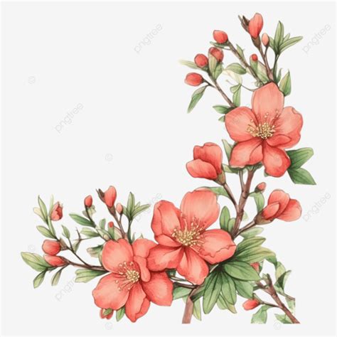 꽃과 가지의 핑크 수채화 그림 꽃 가지 식물 여름 Png 일러스트 및 이미지 에 대한 무료 다운로드 Pngtree
