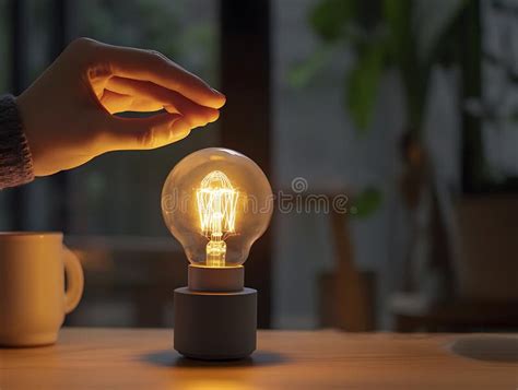 replacing bulb with energy efficient led in living room lamp stock
