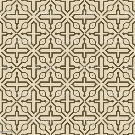 레트로 장식입니다 현대 사각 기하학적 패턴입니다 원활한 벡터 일러스트입니다 인테리어 디자인 인쇄 벽지 패턴을 작성 베이 지 색상